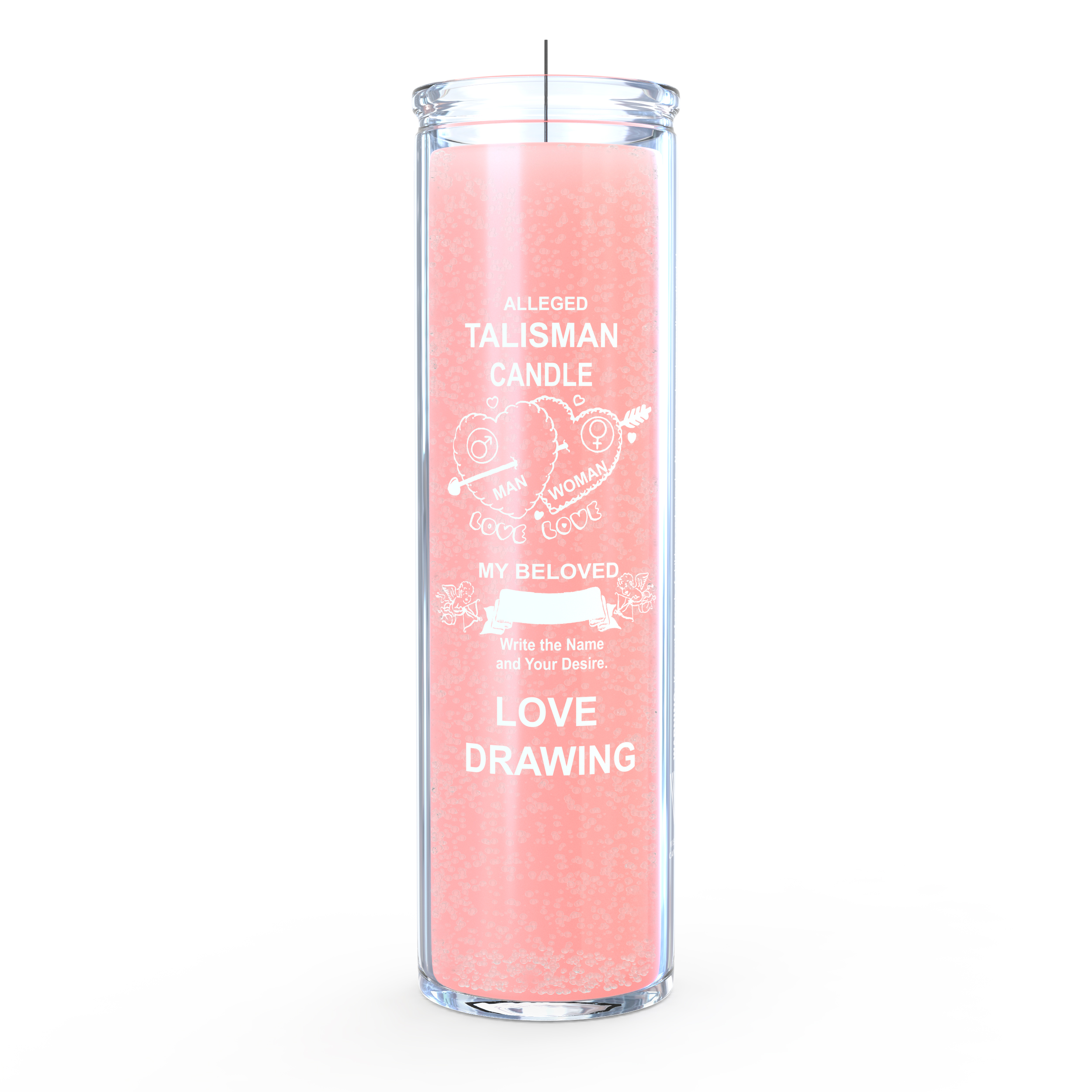 Love Drawing 7 Day Candle, Pink