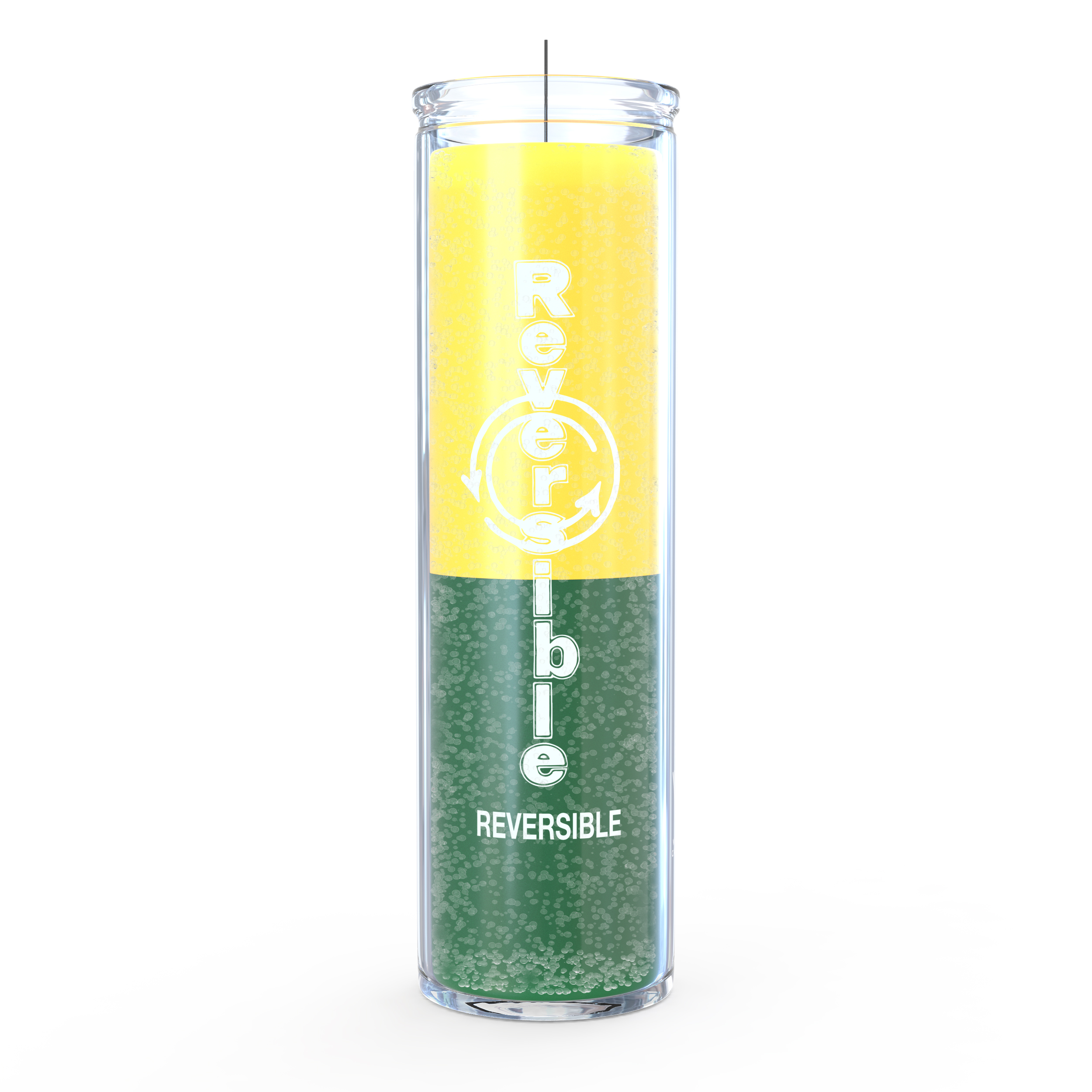 Reversible 7 Day Candle, Yellow/Green