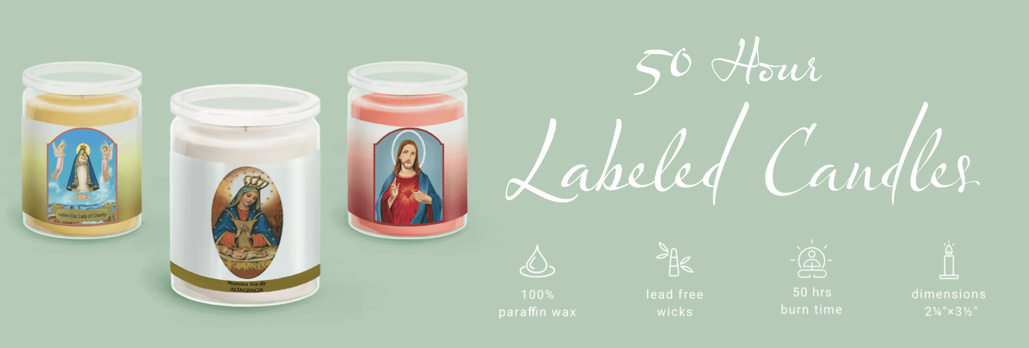 50 Hour Labeled Candles | Atlanta Candles & Incense
