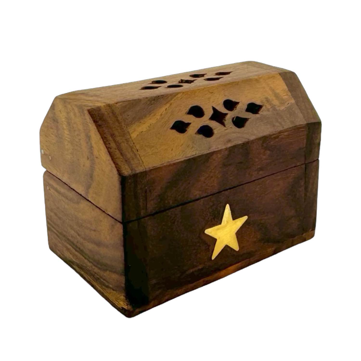 Wood Incense Cone Box - Star ( Box of 4 )