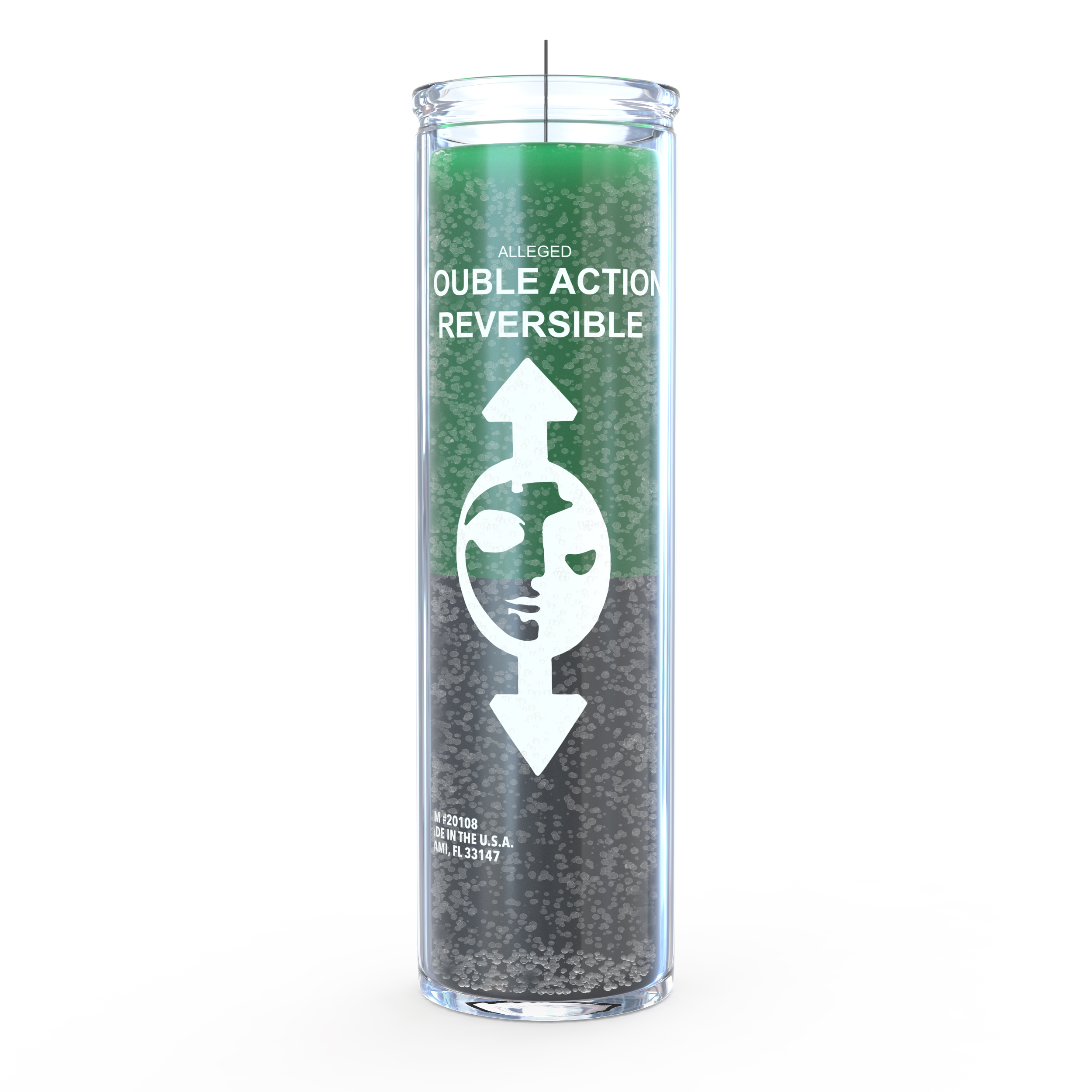 Reversible 7 Day Candle, Green/Black