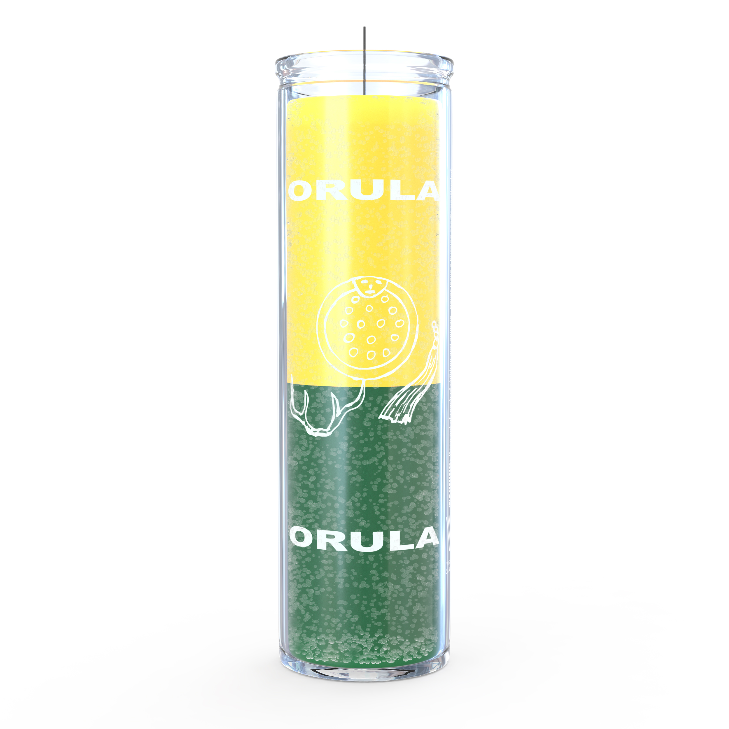 Orisha-Orula/Orunla 7 Day Candle, Yellow/Green