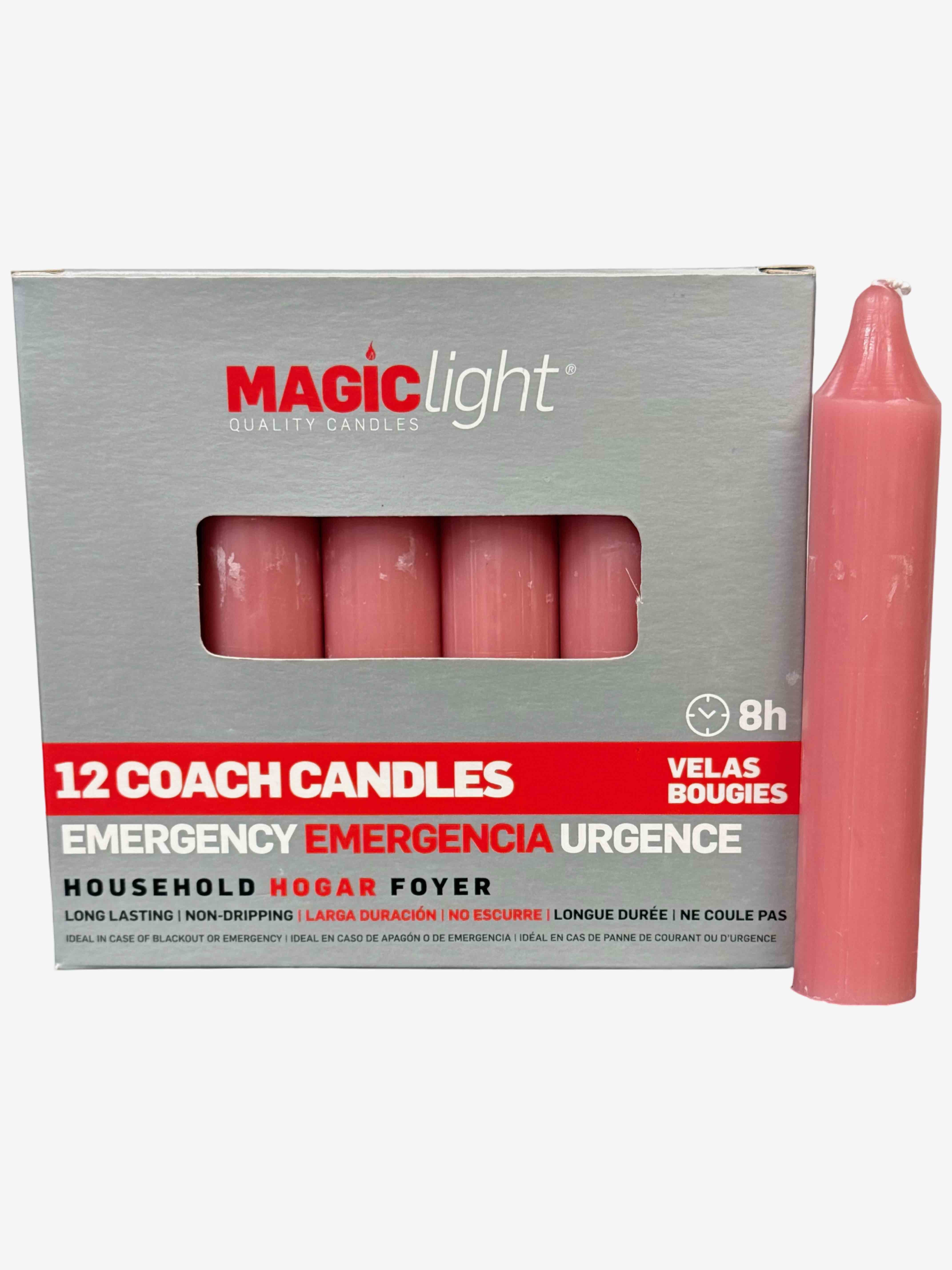 Household Coach Candles - White, Box/12