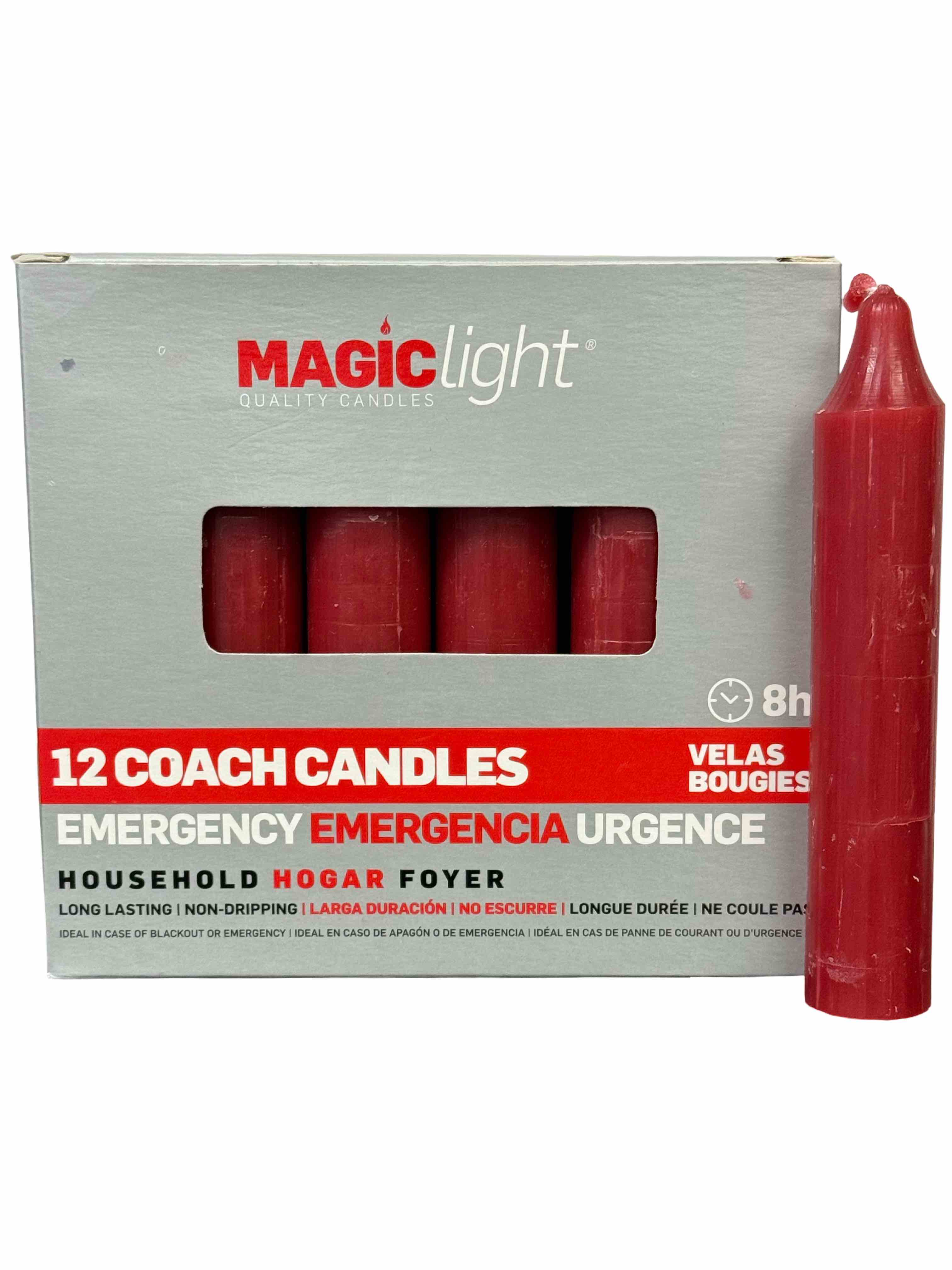 Household Coach Candles - White, Box/12