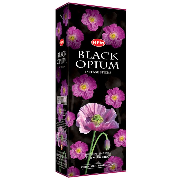 Black Opium Incense Sticks, Hex Pack - 6 Boxes of 20 Sticks (120 Sticks)