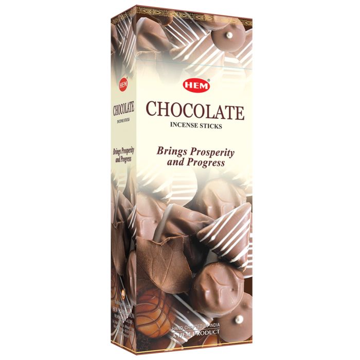 Chocolate Incense Sticks, Hex Pack - 6 Boxes of 20 Sticks (120 Sticks)