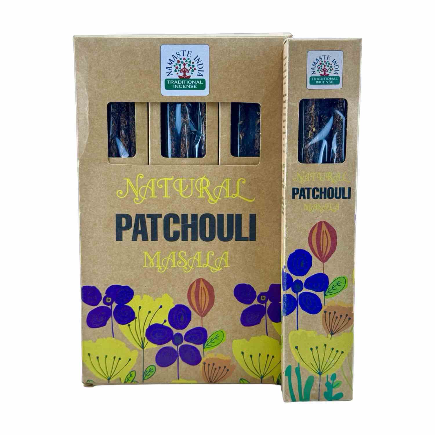 Natural Patchouli Incense Sticks, Namaste India - 30 Gram (12 Boxes of ...