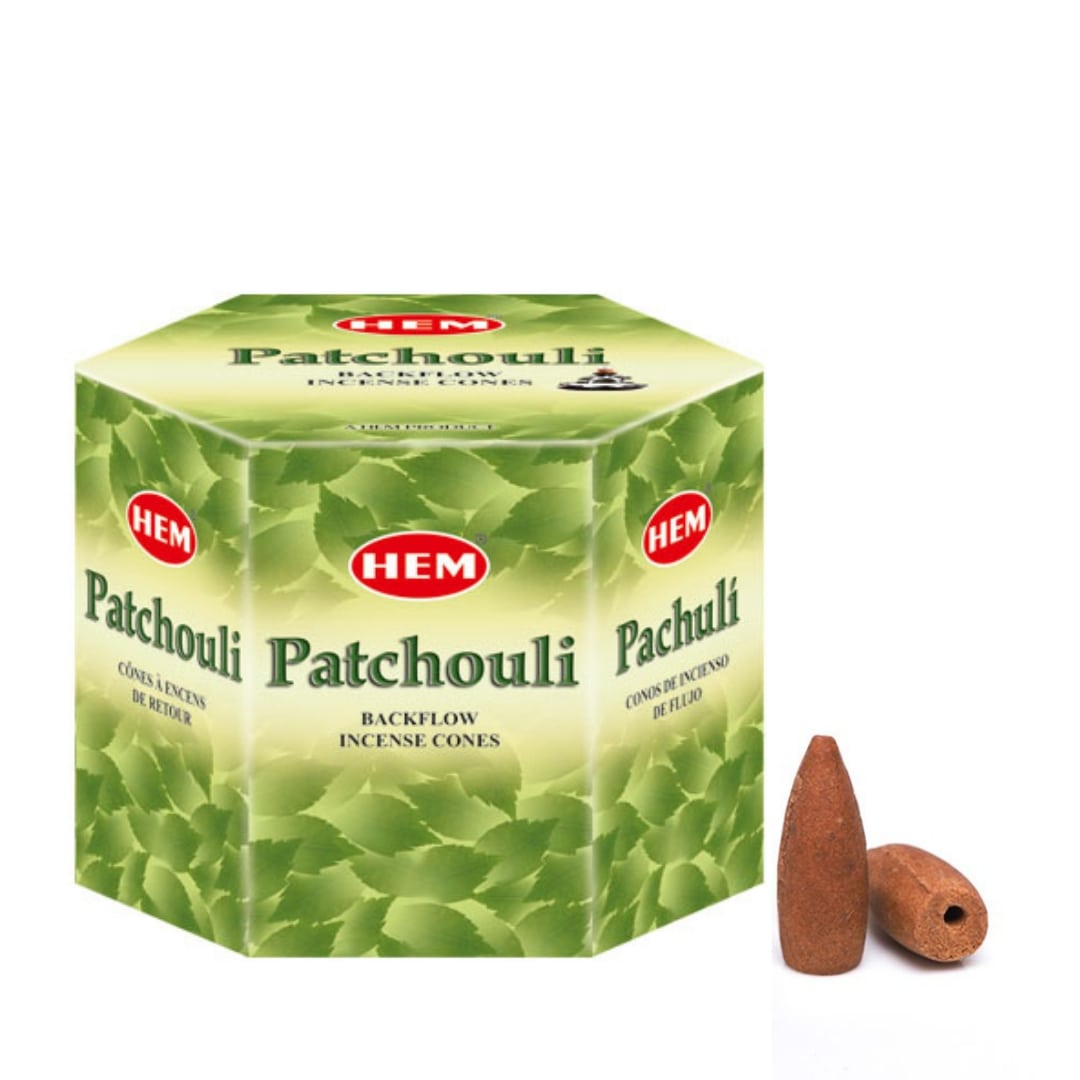 Patchouli Backflow Incense Cones, HEM, Box/12