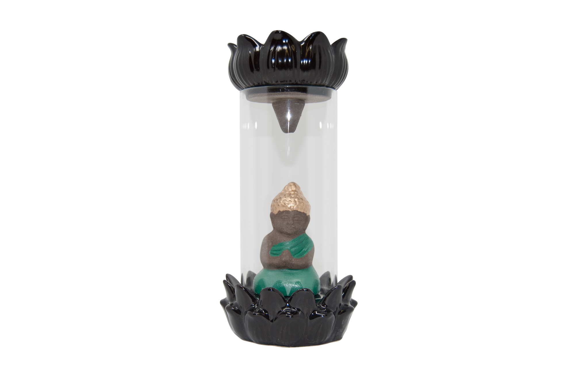 Backflow Cone Burner - Glass Buddha, Each, Assorted Colors