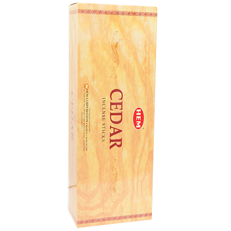 Cedar Incense Sticks, Hex Pack - 6 Boxes of 20 Sticks (120 Sticks)