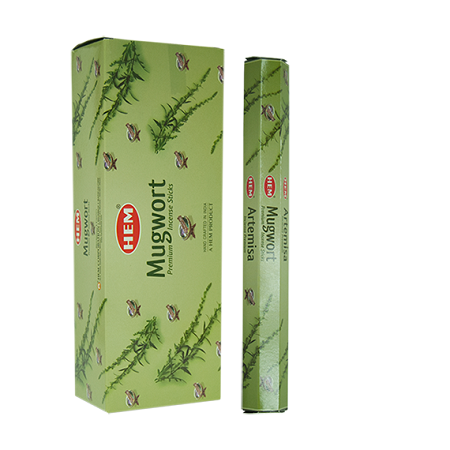 Mugwort Incense Sticks, Hex Pack - 6 Boxes of 20 Sticks (120 Sticks)