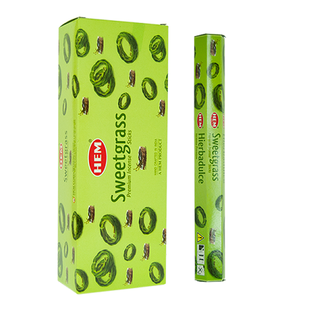 Sweetgrass Incense Sticks, Hex Pack - 6 Boxes of 20 Sticks (120 Sticks)