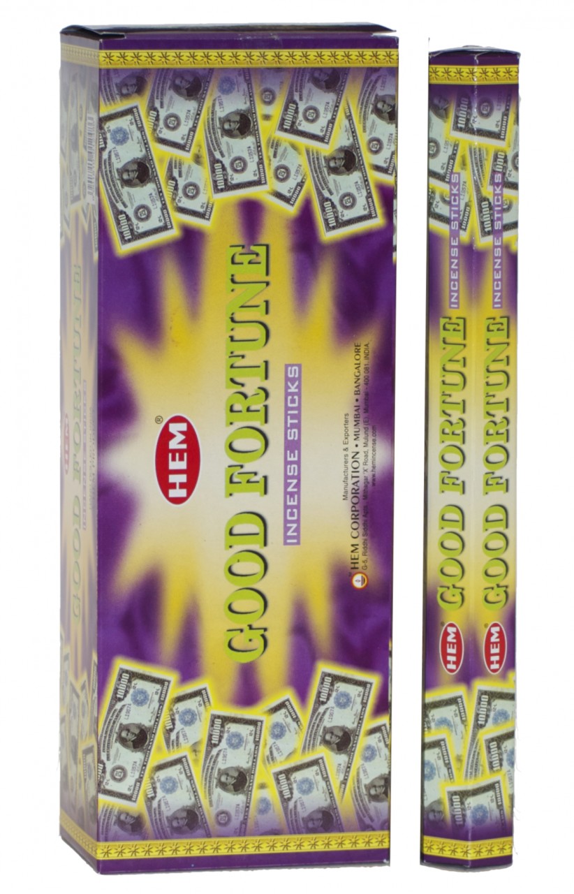 Good Fortune Incense Sticks, Hex Pack - 6 Boxes of 20 Sticks (120 Sticks)