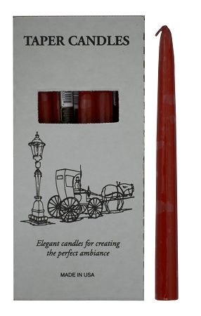 Red Tapers 10", Box of 12