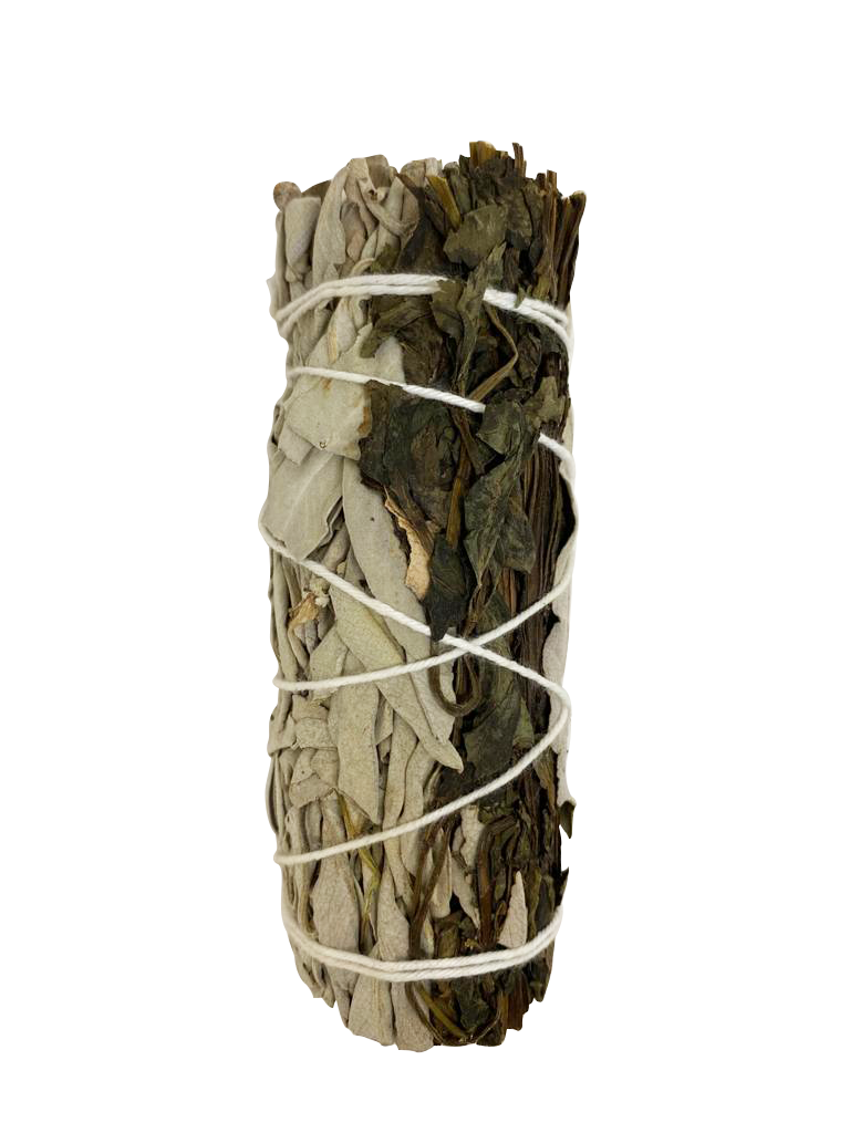White Sage & Peppermint Smudge Stick - 4"